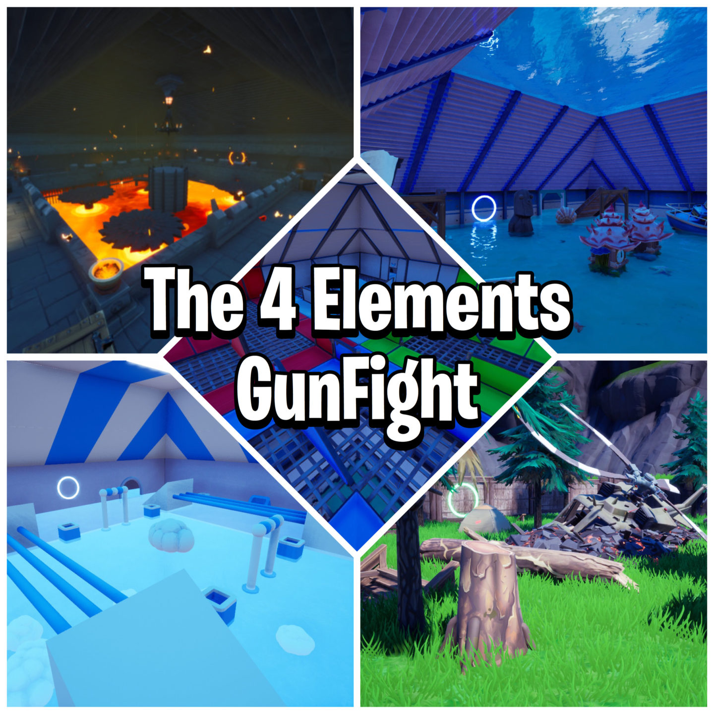 The 4 Elements GunFight [ datguycaz ] – Fortnite Creative Map Code