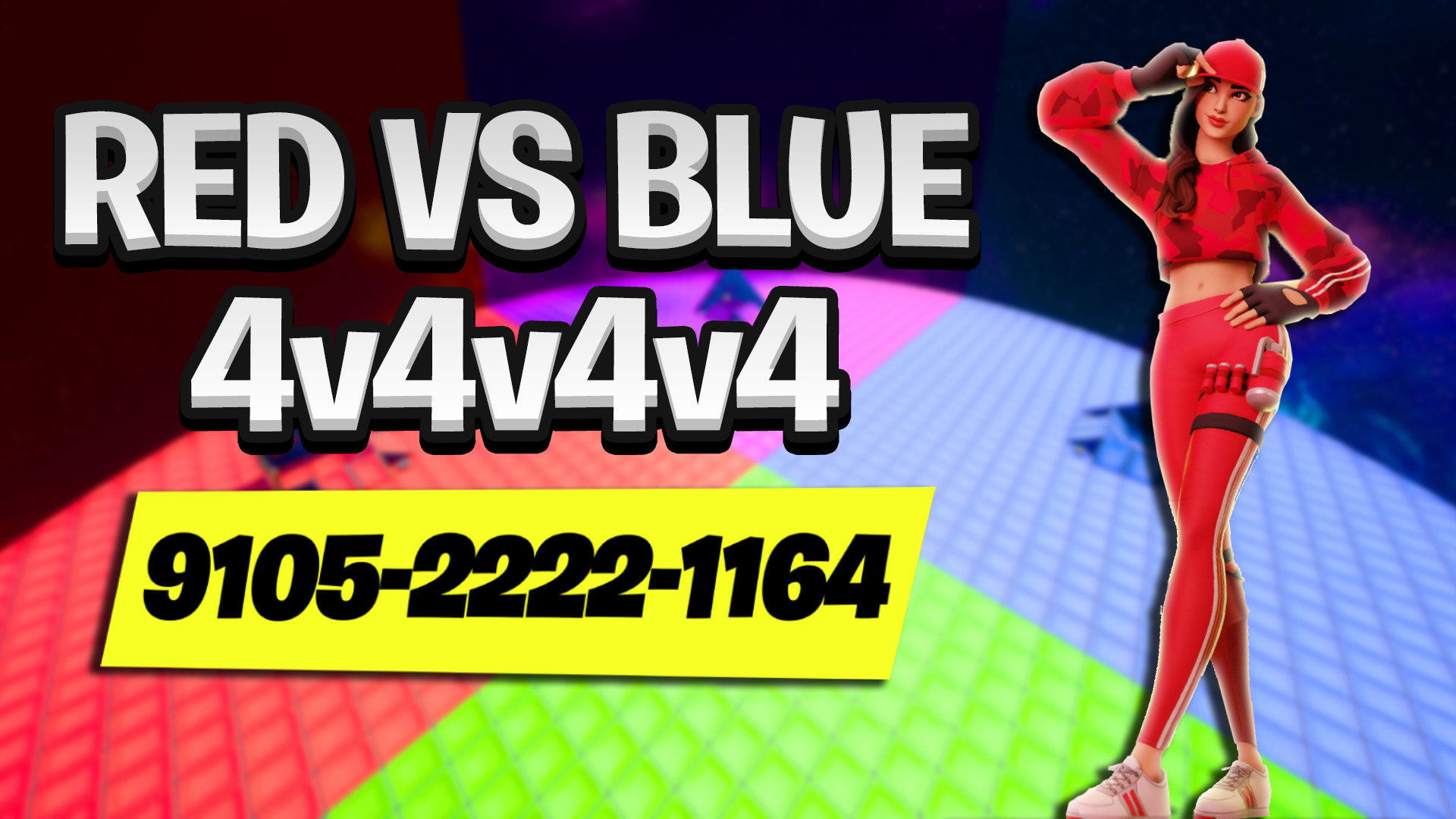 🔴Red VS Blue🔵 4V4V4V4 (CUSTOM TEAMS) [ ducks ] – Fortnite Creative Map Code