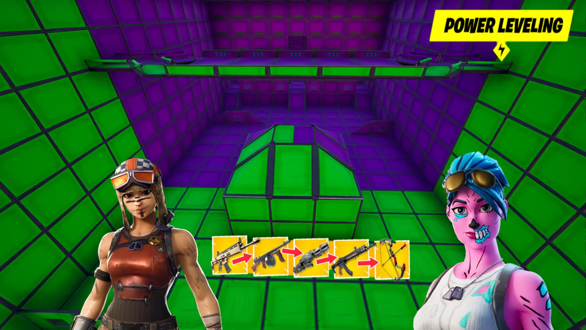 GREEN VS PURPLE 2.0 [ creativenite ] – Fortnite Creative Map Code