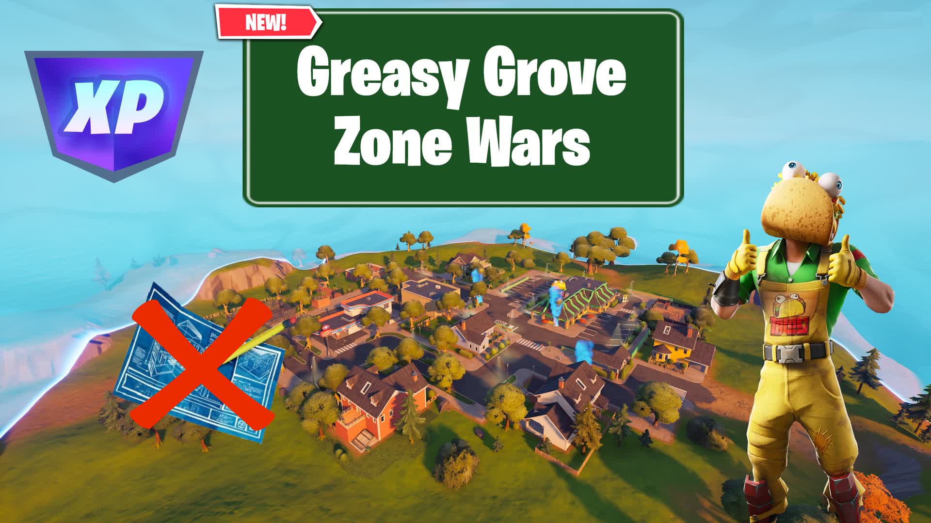 Greasy Grove Zero Build Zone Wars! [ spectral345 ] – Fortnite Creative Map Code