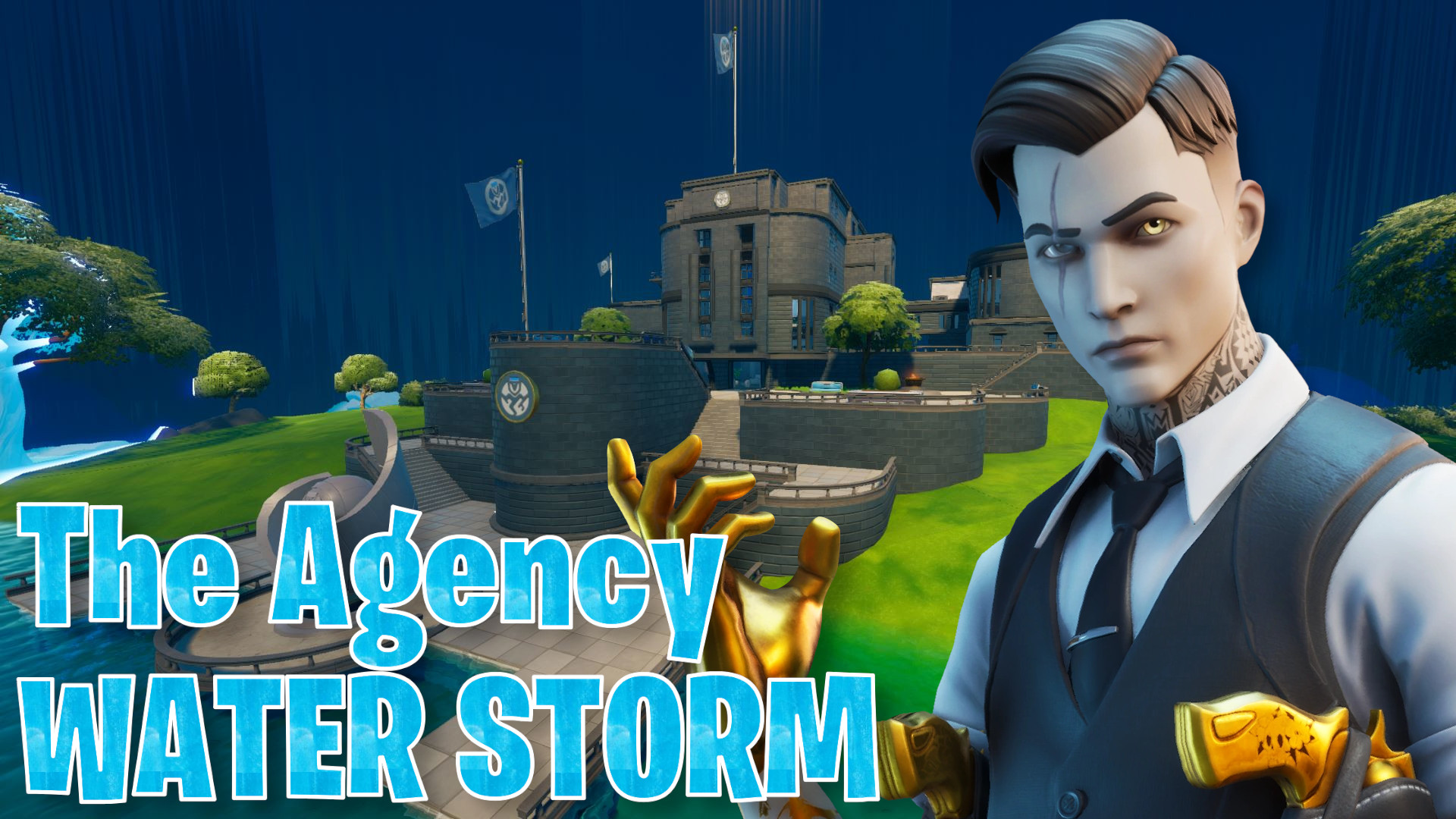 🖥️ THE AGENCY WATER STORM WARS 🌊 [ lemoon-yt ] – Fortnite Creative Map Code