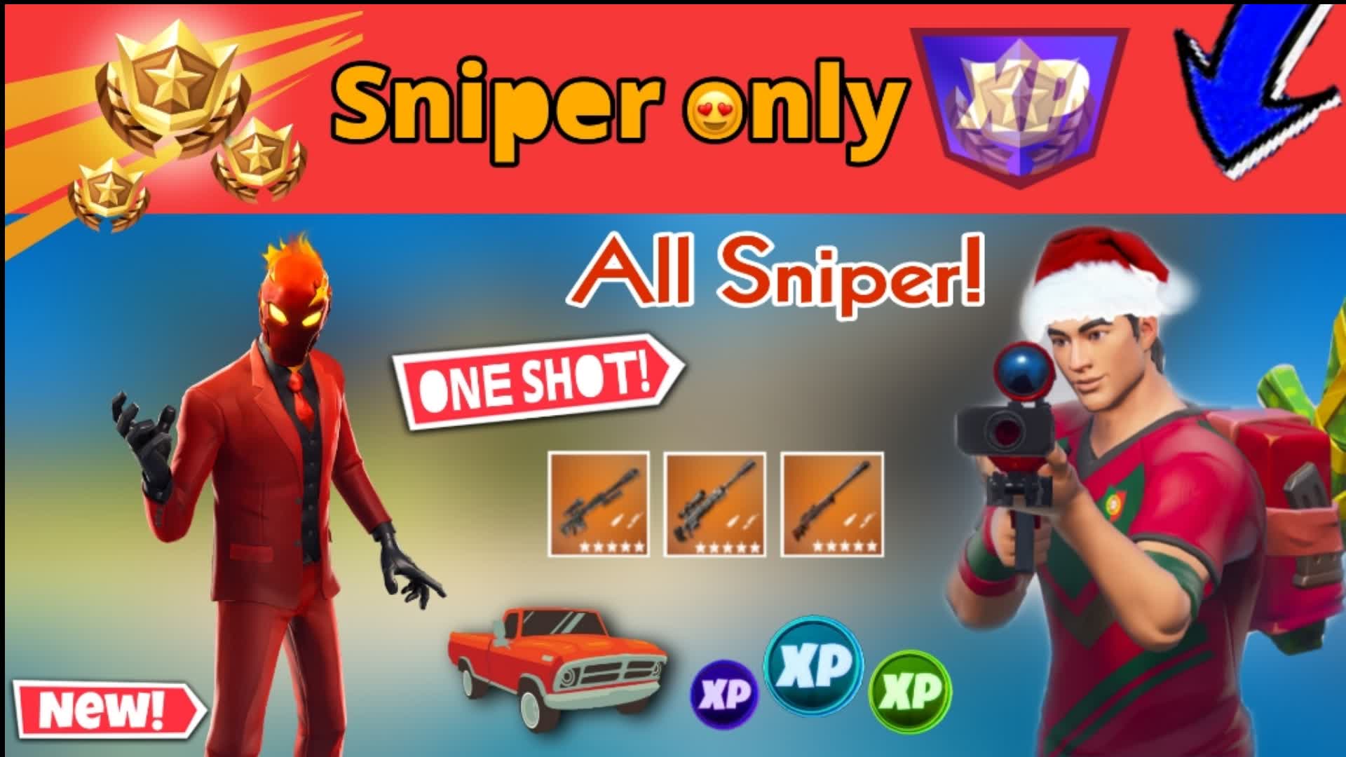 ⭐ SNIPER ONE SHOT 🔫 SNIPERS ONLY FFA 📈 [ pmc ] – Fortnite Creative Map Code