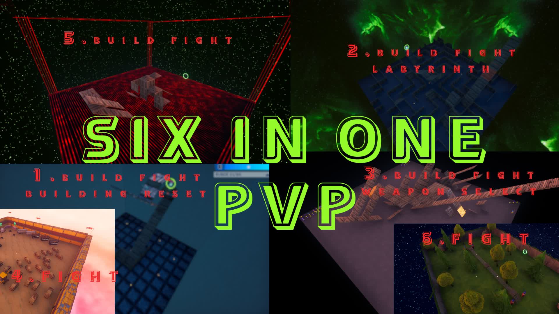 SIX in ONE - PVP [ nontext ] – Fortnite Creative Map Code