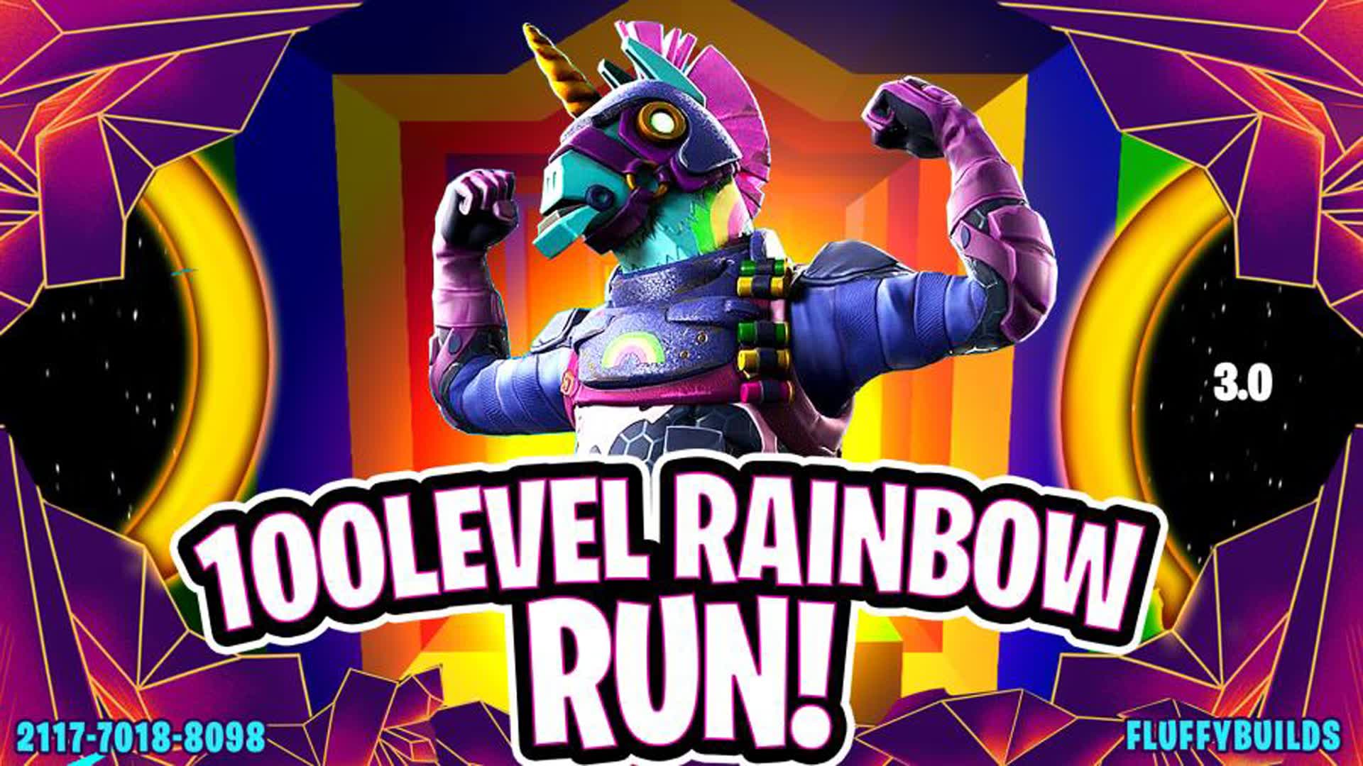 100 Level Rainbow Run 3.0 [ fluffybuilds ] – Fortnite Creative Map Code