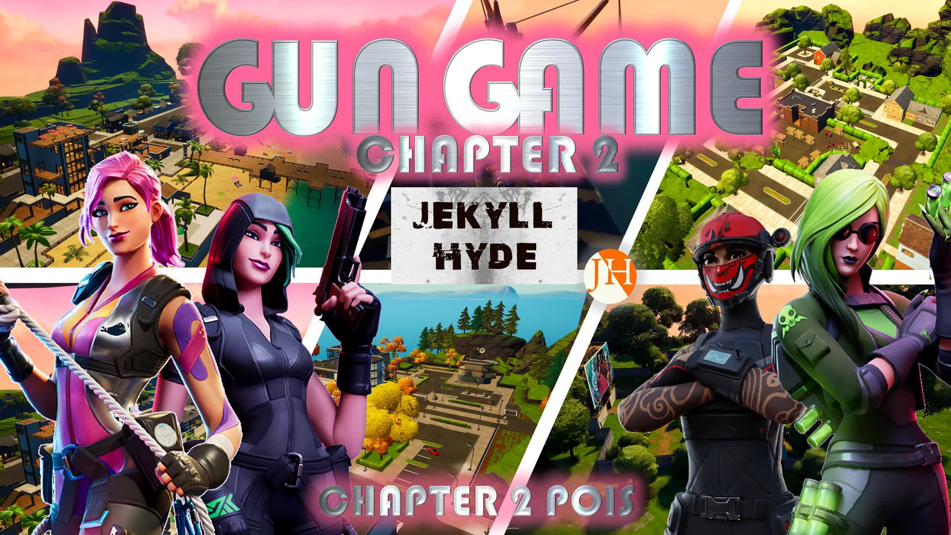 Gungame - Chapter 2 POI´S [ jekyll_h_y_d_e ] – Fortnite Creative Map Code