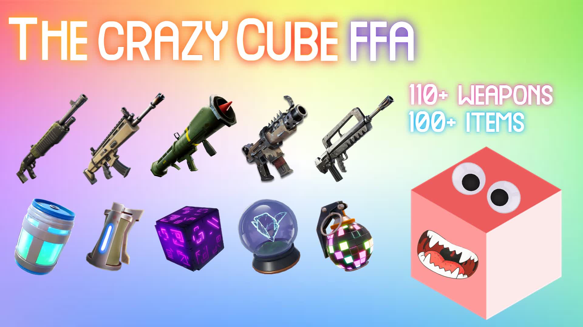 The crazy cube FFA [ starrex ] – Fortnite Creative Map Code