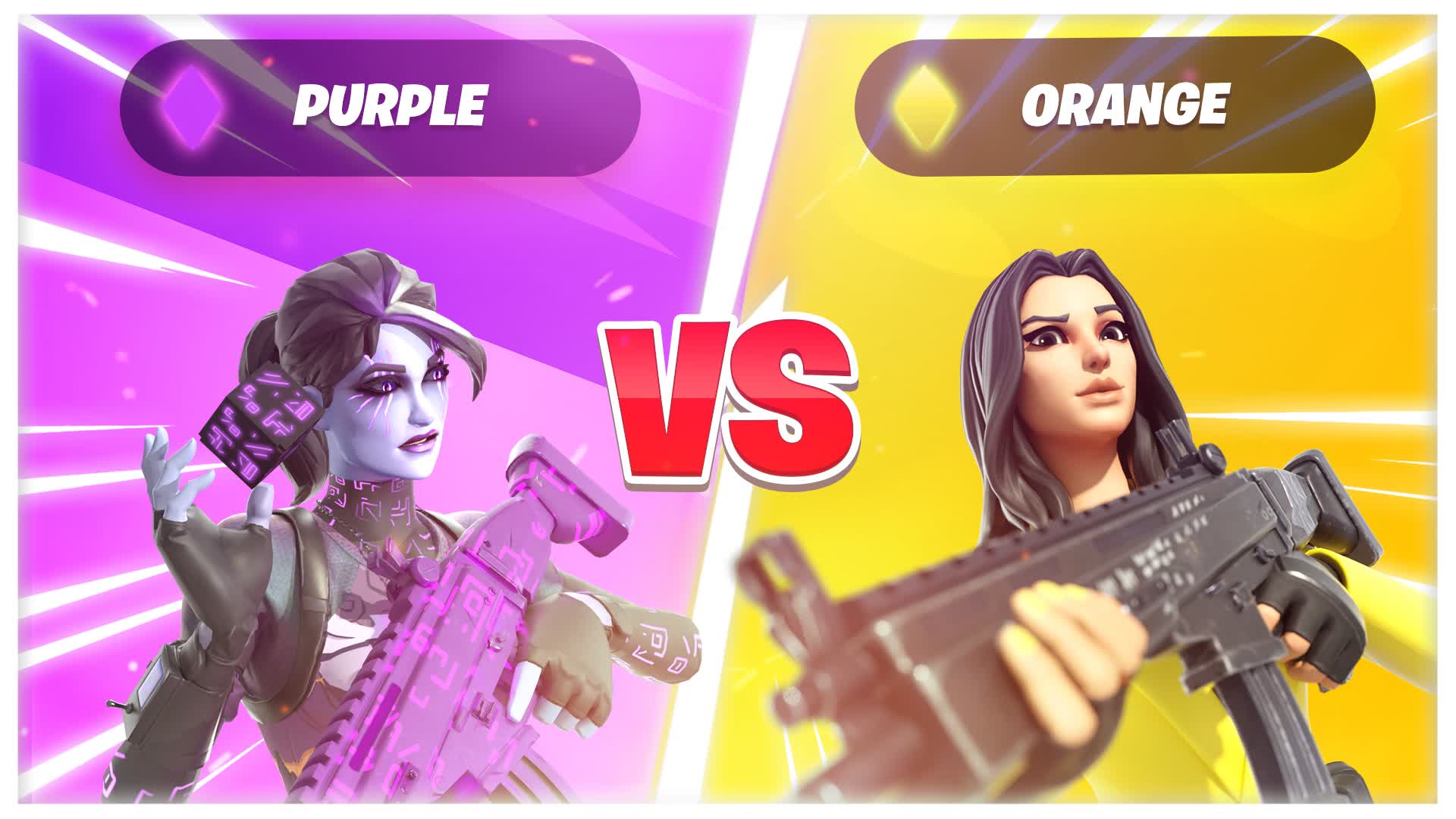 🧡Orange vs 💜Purple: Team Battle [ nsmash ] – Fortnite Creative Map Code