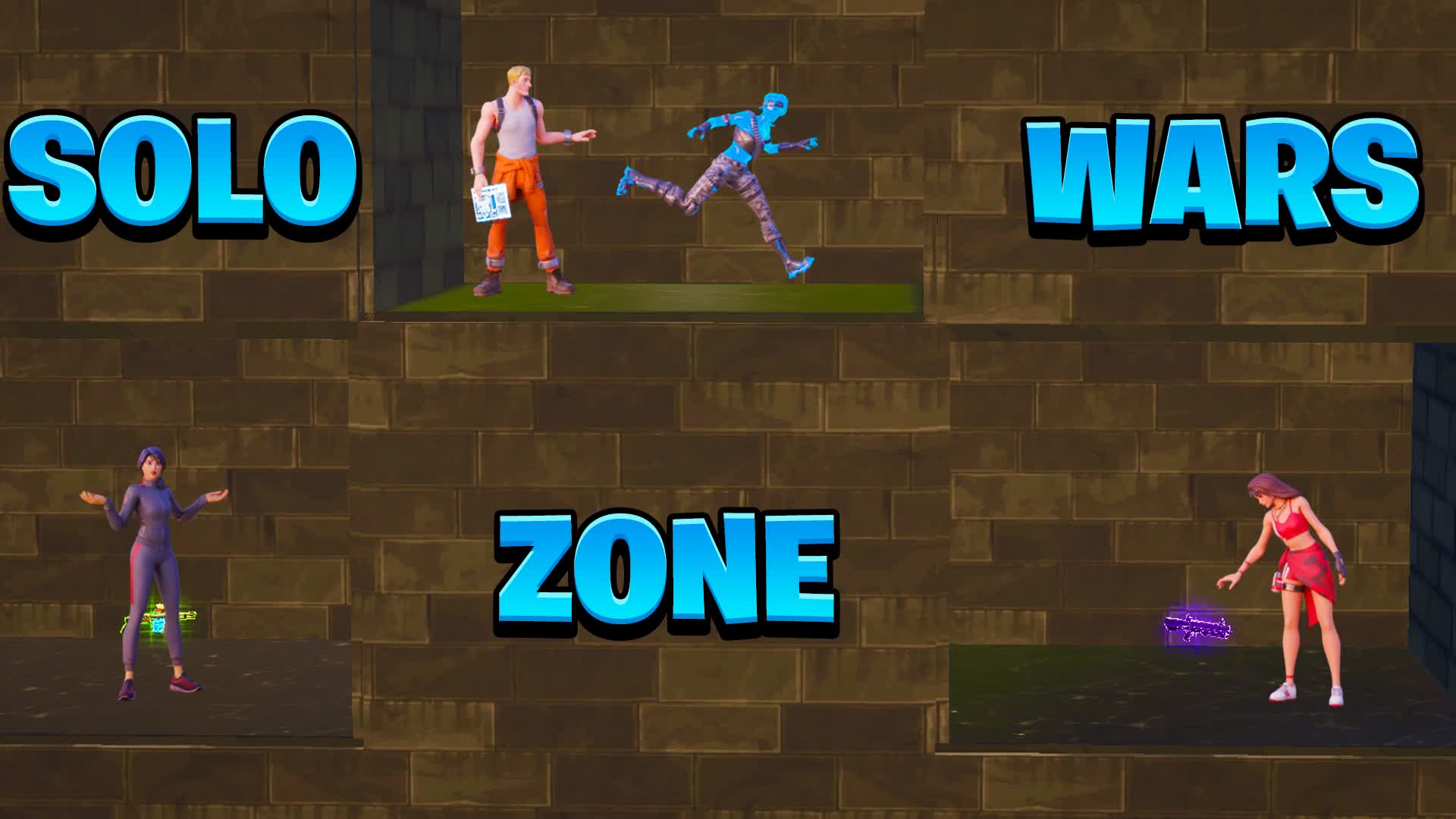 SOLO ZONE WARS [ 1v1 ] – Fortnite Creative Map Code