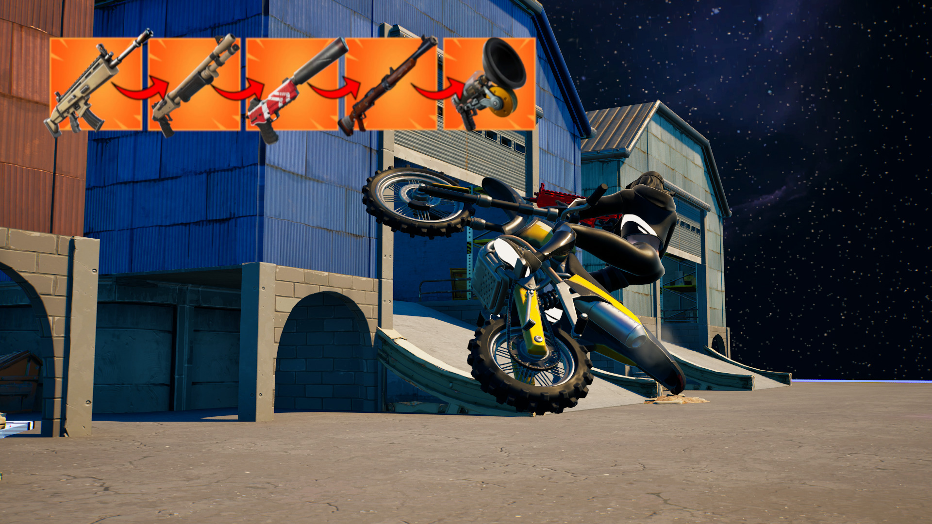 Bike Gun Game - Dusty Depot [ fxxd1 ] – Fortnite Creative Map Code