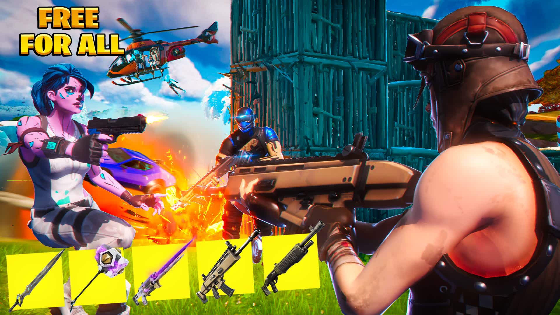 The Combat Field - Free For All 💯(XL) [ zyfa ] – Fortnite Creative Map Code