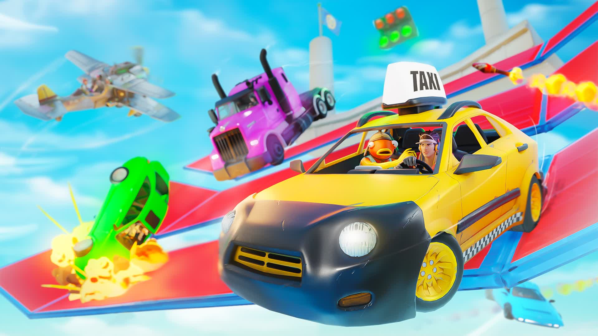 MEGA CARS BATTLE * GIGA RAMPA [ dj-side ] – Fortnite Creative Map Code