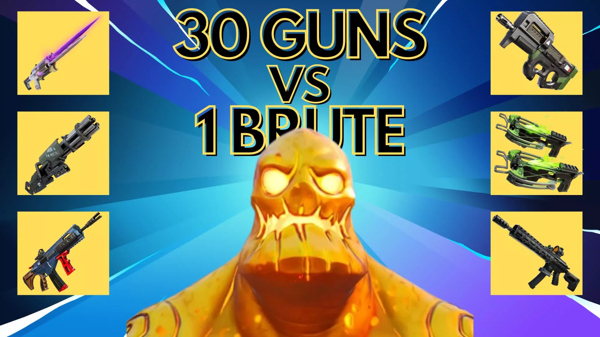 30 Guns VS 1 Brute [ iiiSAndman ] – Fortnite Creative Map Code