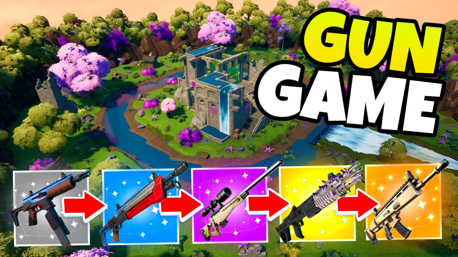 🔮 GUN GAME 👑 MAGIC CASTLE 🔮 [ mouskito ] – Fortnite Creative Map Code