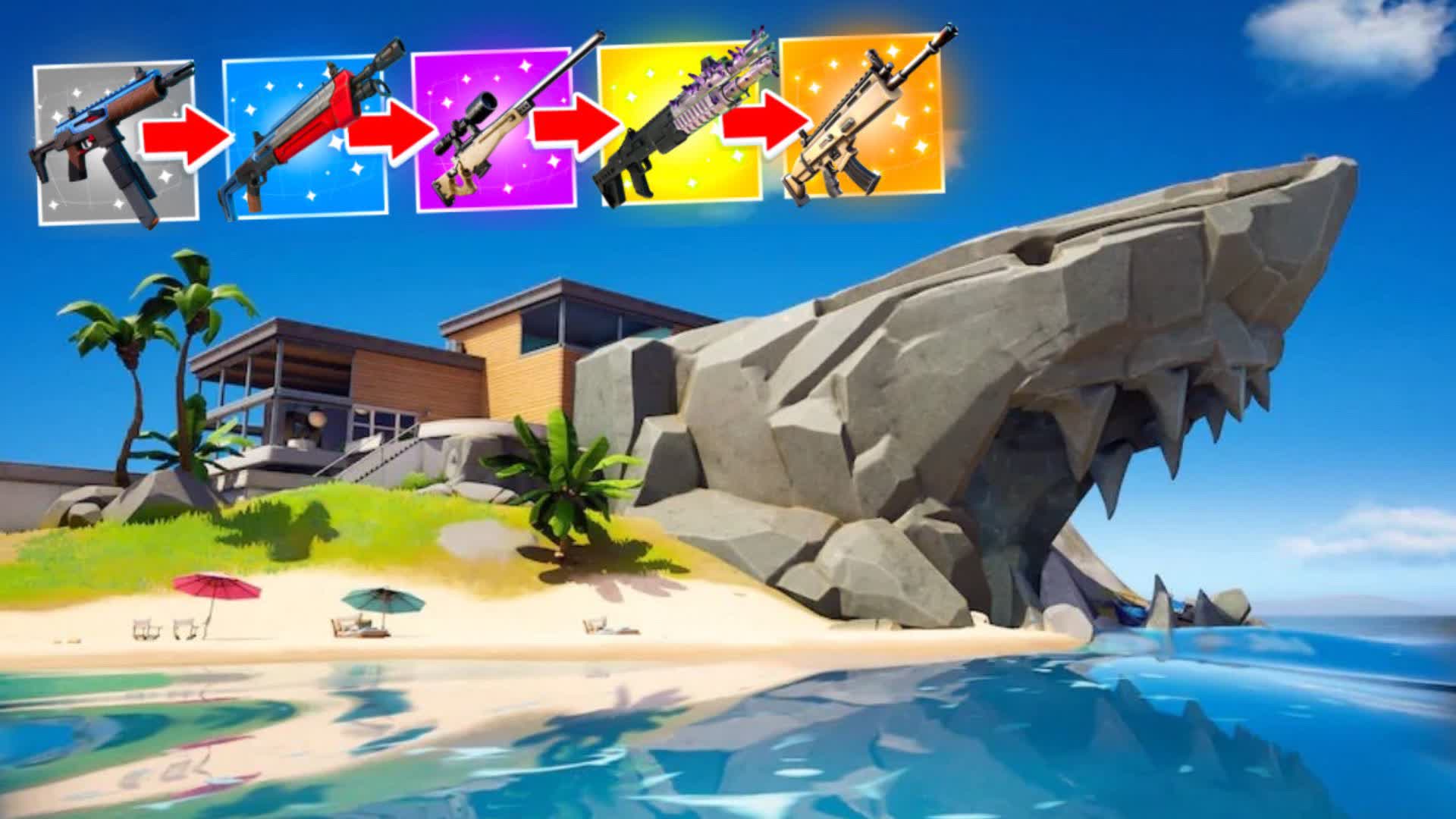 🌊 THE SHARK GUN GAME 🌊 [ mouskito ] – Fortnite Creative Map Code