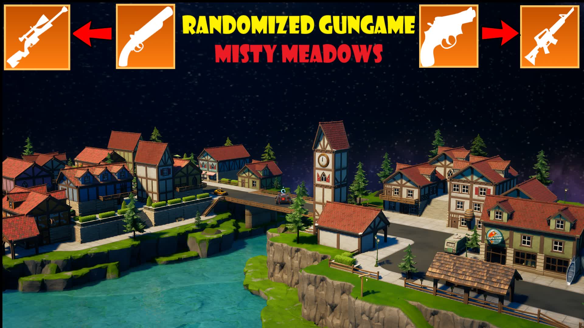 Randomized Gungame I Misty Meadows [ scartghost ] – Fortnite Creative Map Code