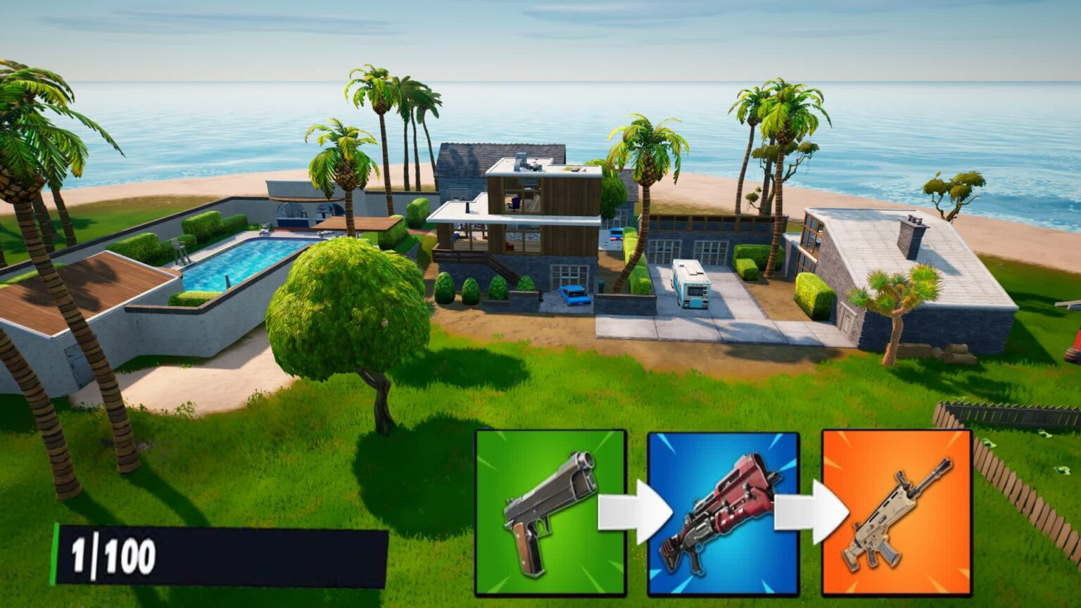 Lonely Island | ONE SHOT - GUN GAME [ Apfel ] – Fortnite Creative Map Code