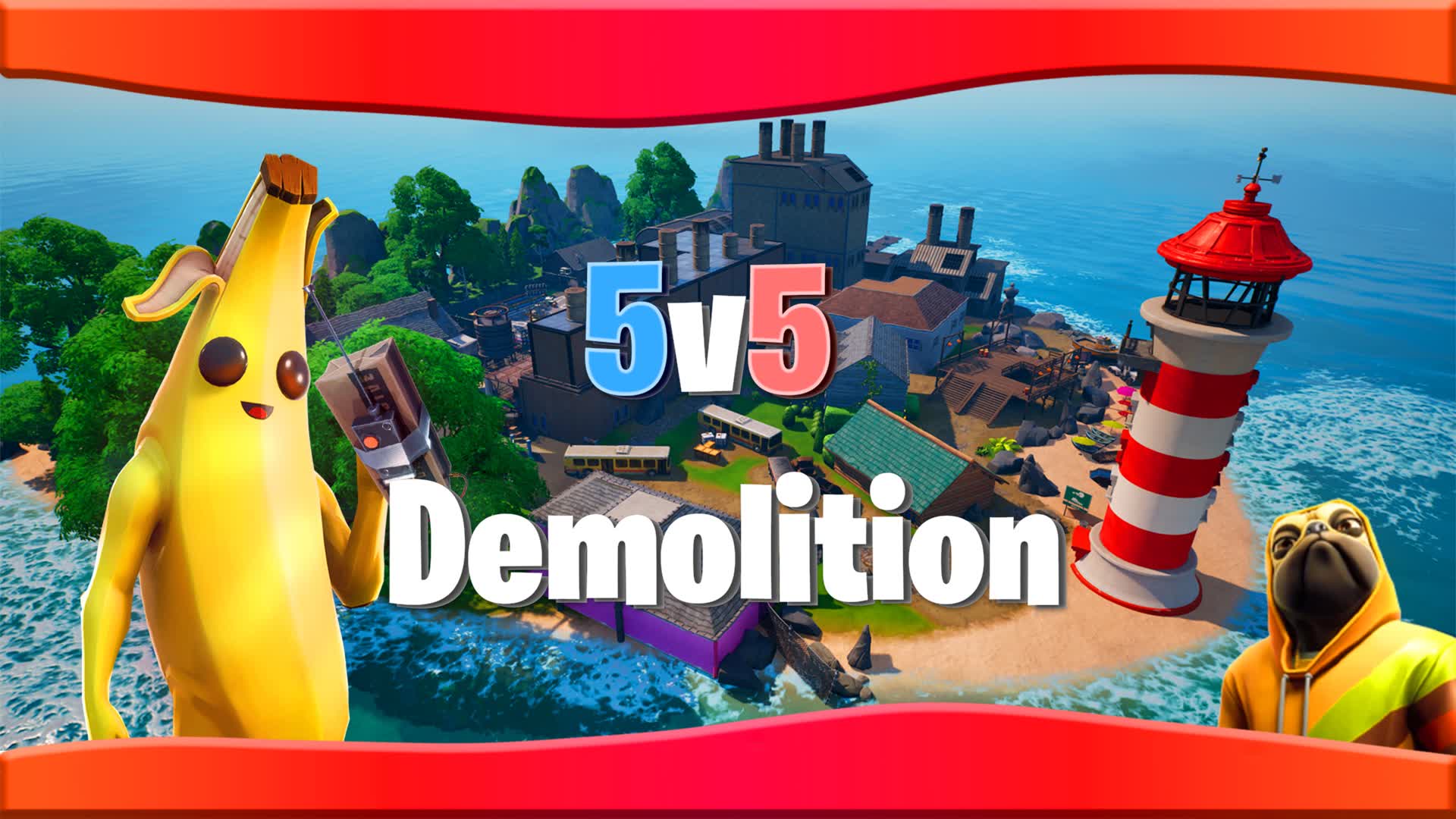 💣5v5 Demolition Island Showdown 🌴 [ unasim ] – Fortnite Creative Map Code