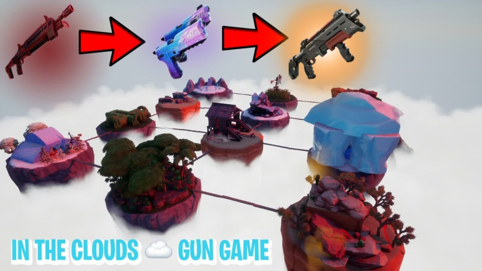 GUN GAME - In The Clouds 🌤️ [ fosteroid ] – Fortnite Creative Map Code