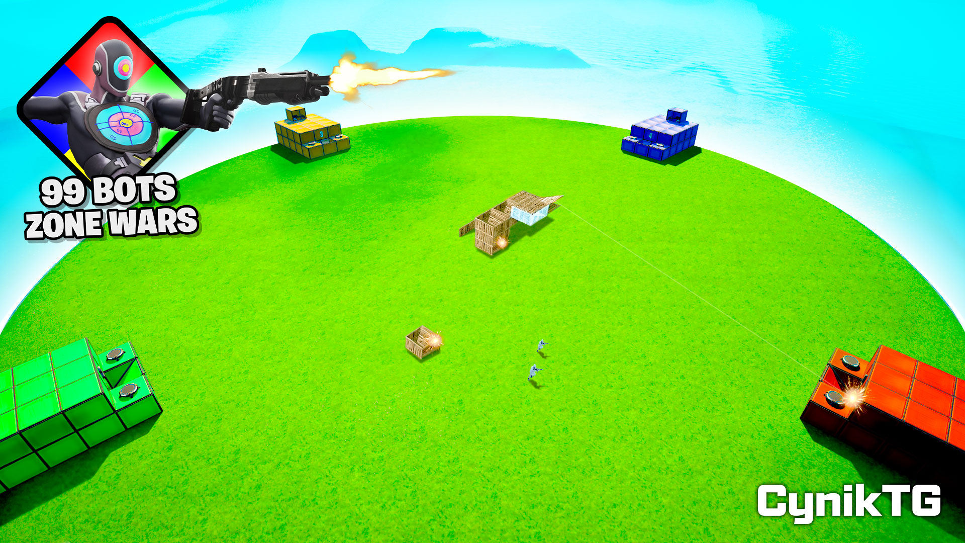 🤖 99 BOTS Zone Wars 🌀 [ cyniktg ] – Fortnite Creative Map Code