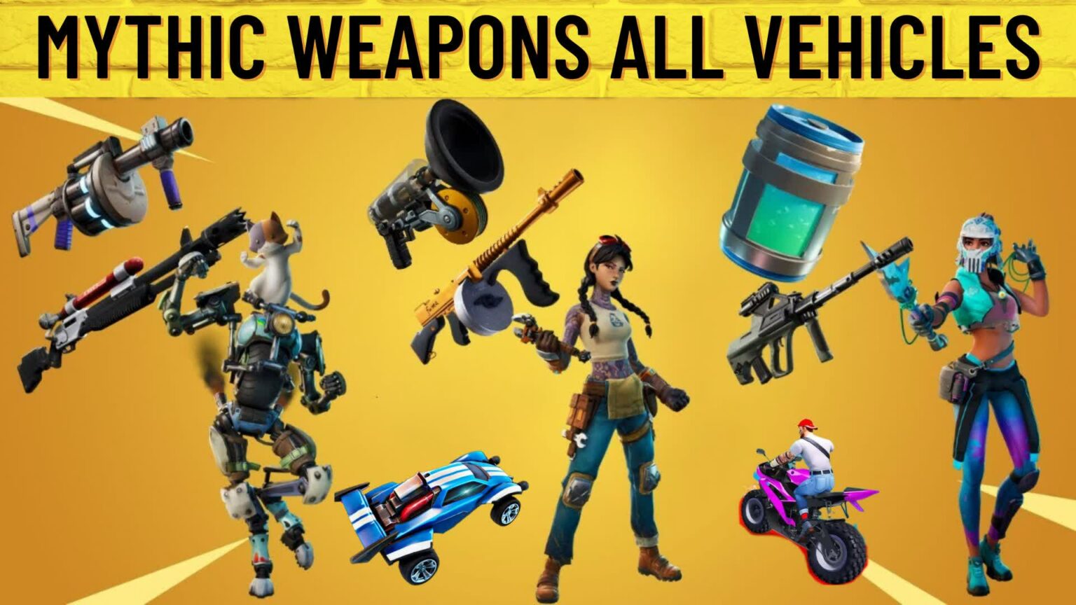 ☠MYTHIC WEAPONS ALL VEHICLES [ adinaelborges ] – Fortnite Creative Map Code