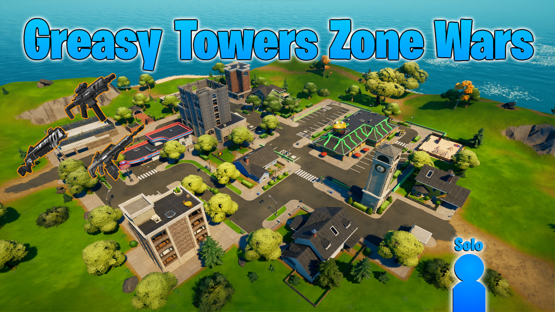 Greasy Towers Zone Wars [ spectral345 ] – Fortnite Creative Map Code