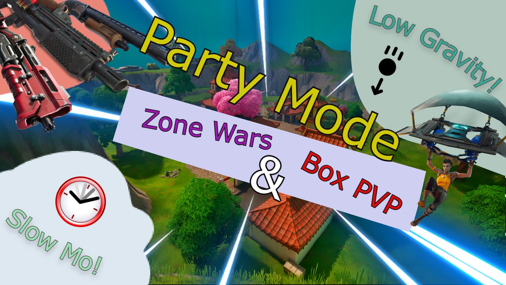 Party Mode - Zone Wars & Box PVP [ Universal ] – Fortnite Creative Map Code