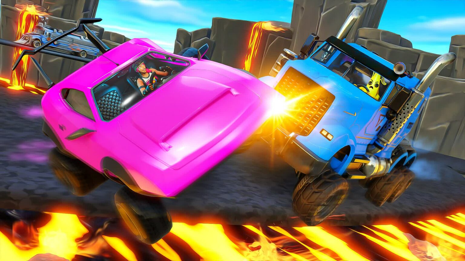 🌋Volcano Car Fights!🌋 [ bidiuk ] – Fortnite Creative Map Code