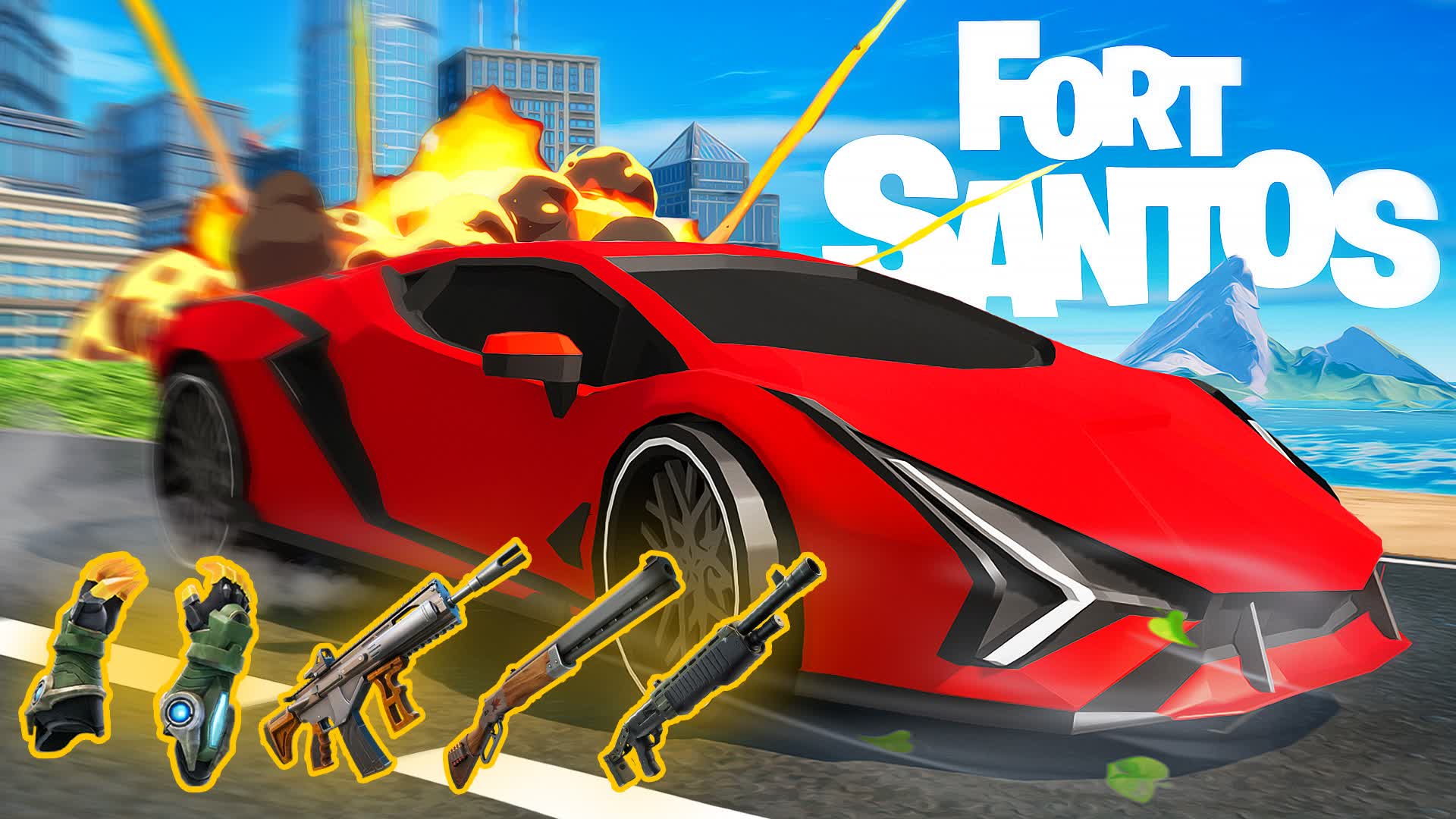 🌇 NEW CITY GTA City Drive FFA🚙 [ dj-side ] – Fortnite Creative Map Code