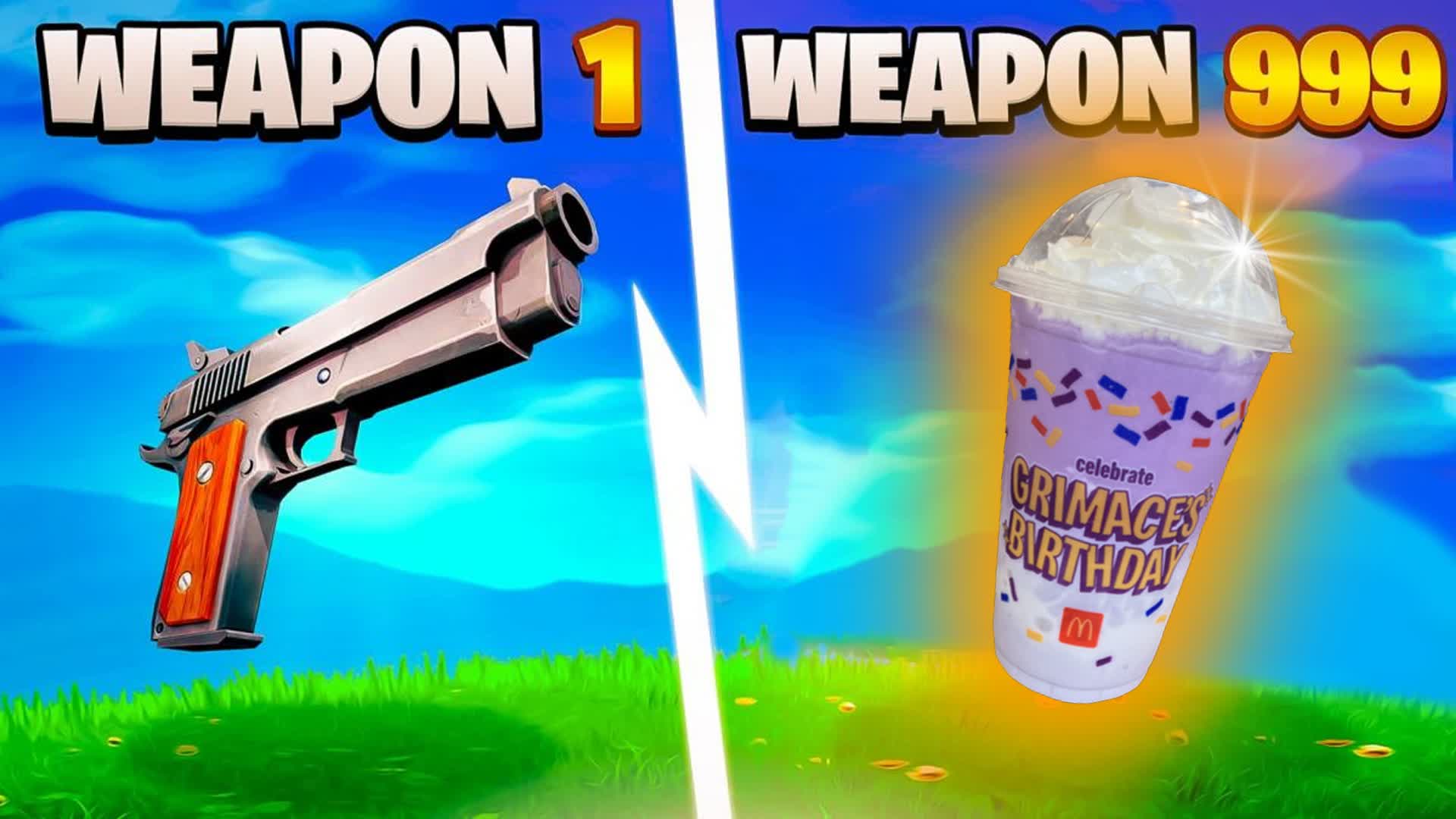 🥤 GRIMACE SHAKE 999+ GUNGAME 🔫 [ trois ] – Fortnite Creative Map Code