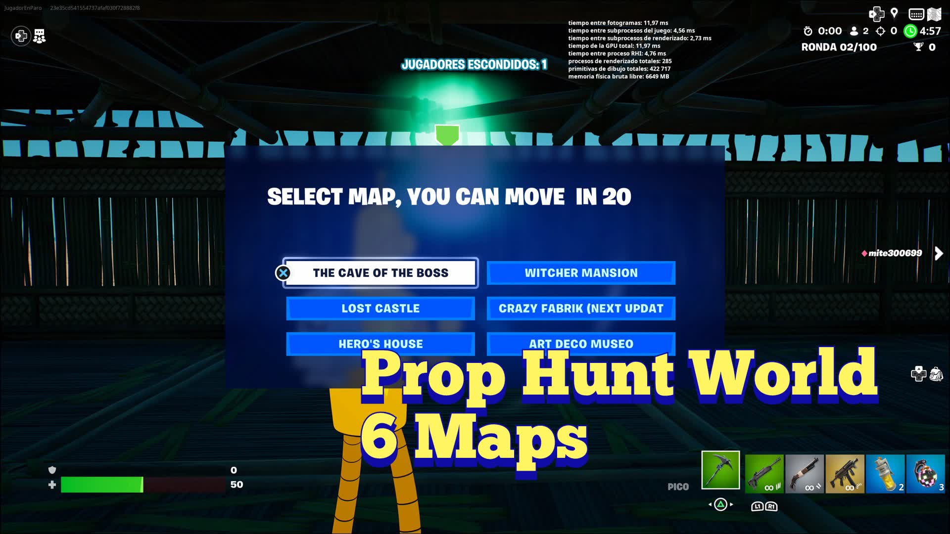 Prop hunt world 6 maps [ jugadorenparo ] – Fortnite Creative Map Code