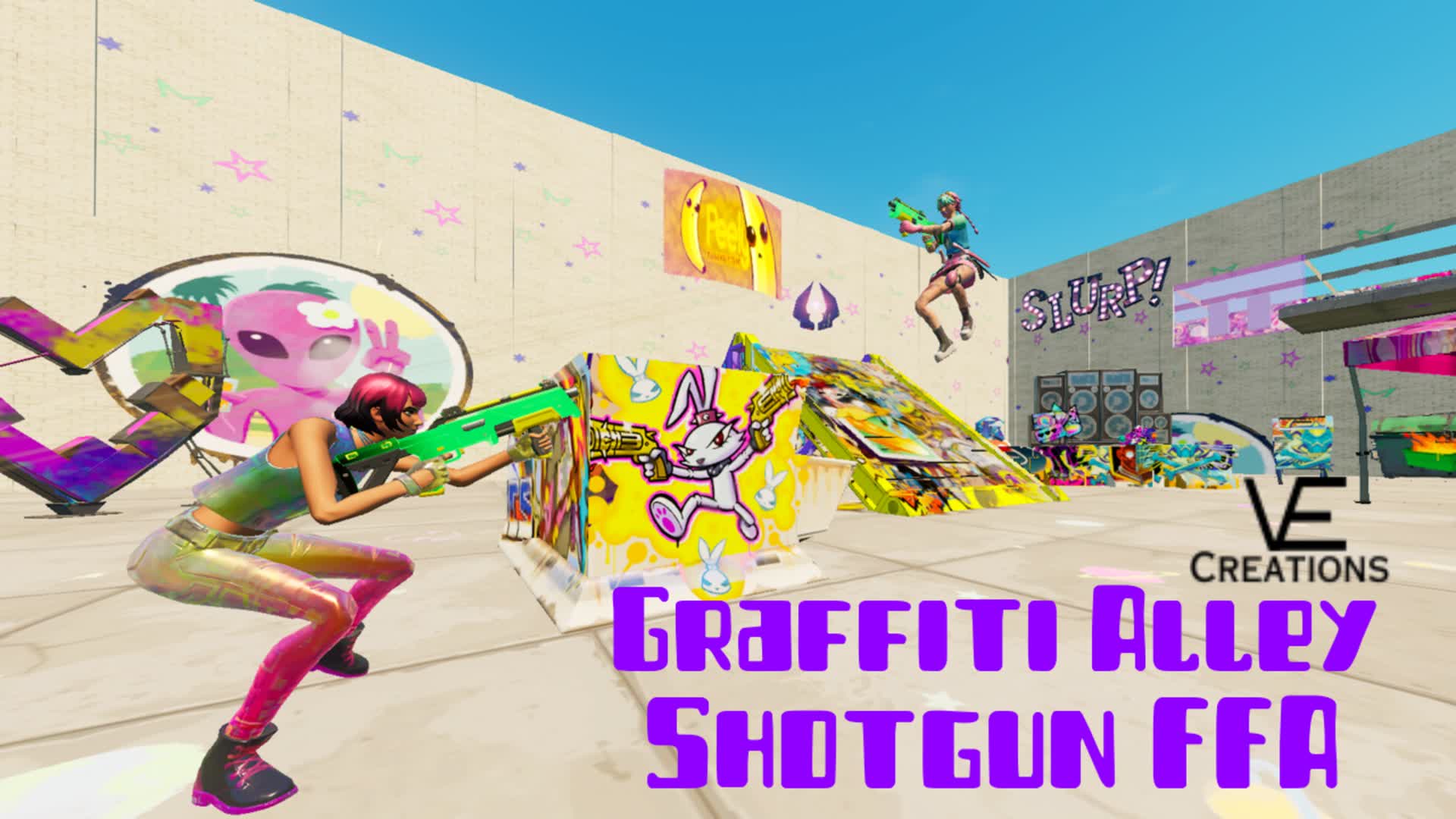 Graffiti Alley Shotgun FFA [ kalynnrn ] – Fortnite Creative Map Code