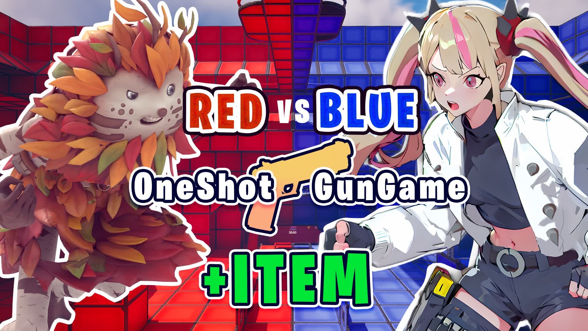 Red vs Blue 💥OneShot 🔫Gungame!!+ITEM [ cveld ] – Fortnite Creative Map Code