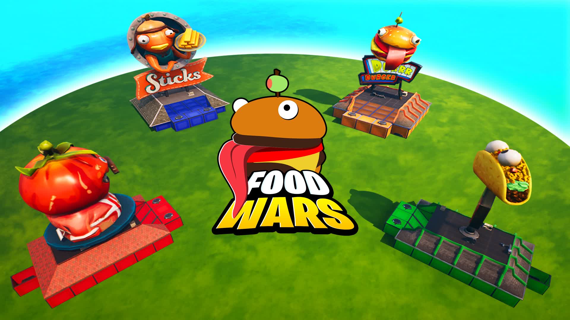 🍔 FOOD WARS! [ lelezote ] – Fortnite Creative Map Code