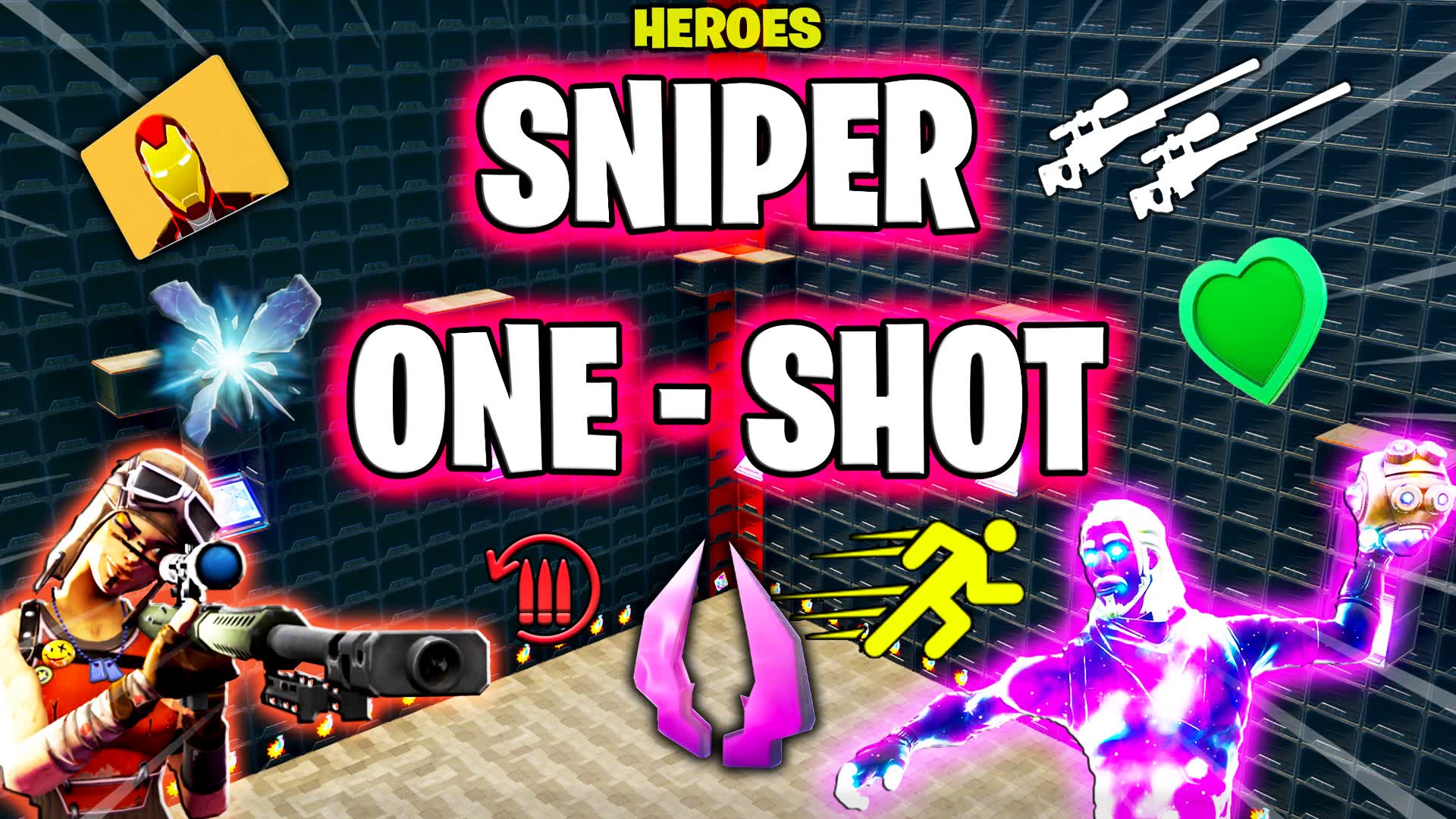 🦸‍♀️Heroes Sniper One Shot [ ducks ] – Fortnite Creative Map Code