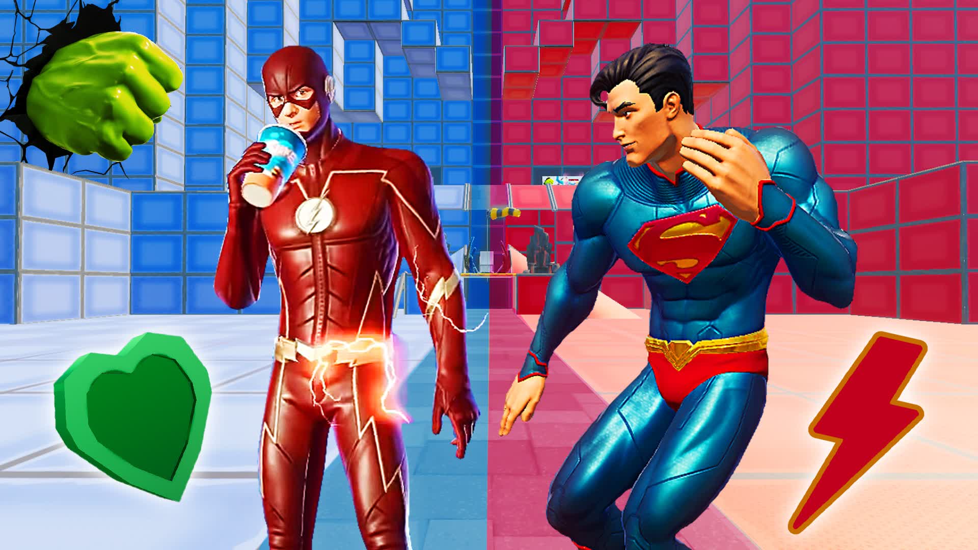 Flash vs Superman [ nite1 ] – Fortnite Creative Map Code