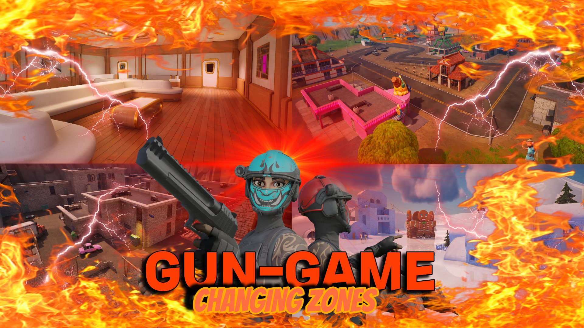 GUN-GAME CHANGING ZONE [ dangermouse79 ] – Fortnite Creative Map Code