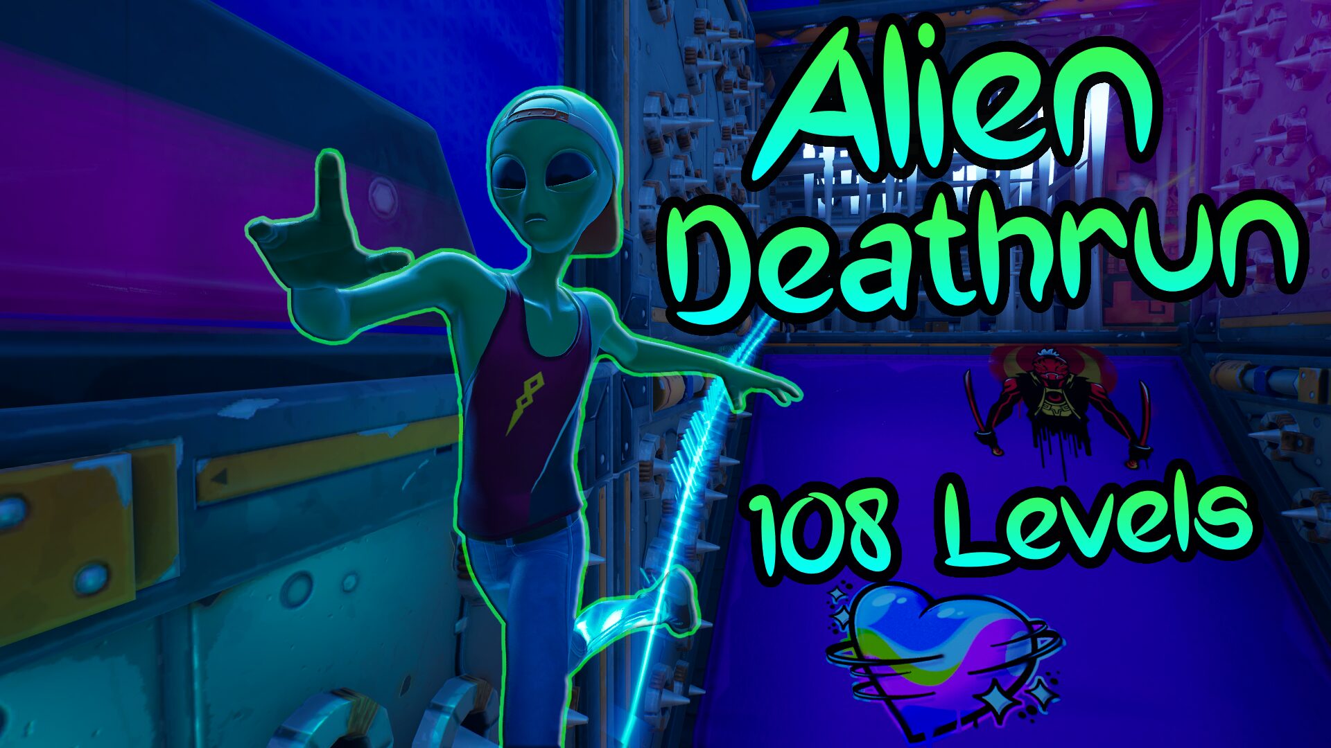 Alien Deathrun- 108 Level [ jack_hd ] – Fortnite Creative Map Code
