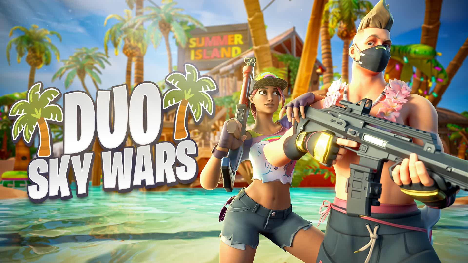 Summer Island Duo Skywars Zero Build [ salvamira ] – Fortnite Creative Map Code