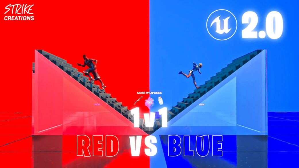 1V1 RED VS BLUE 💙 2.0 [ strike_fn ] – Fortnite Creative Map Code