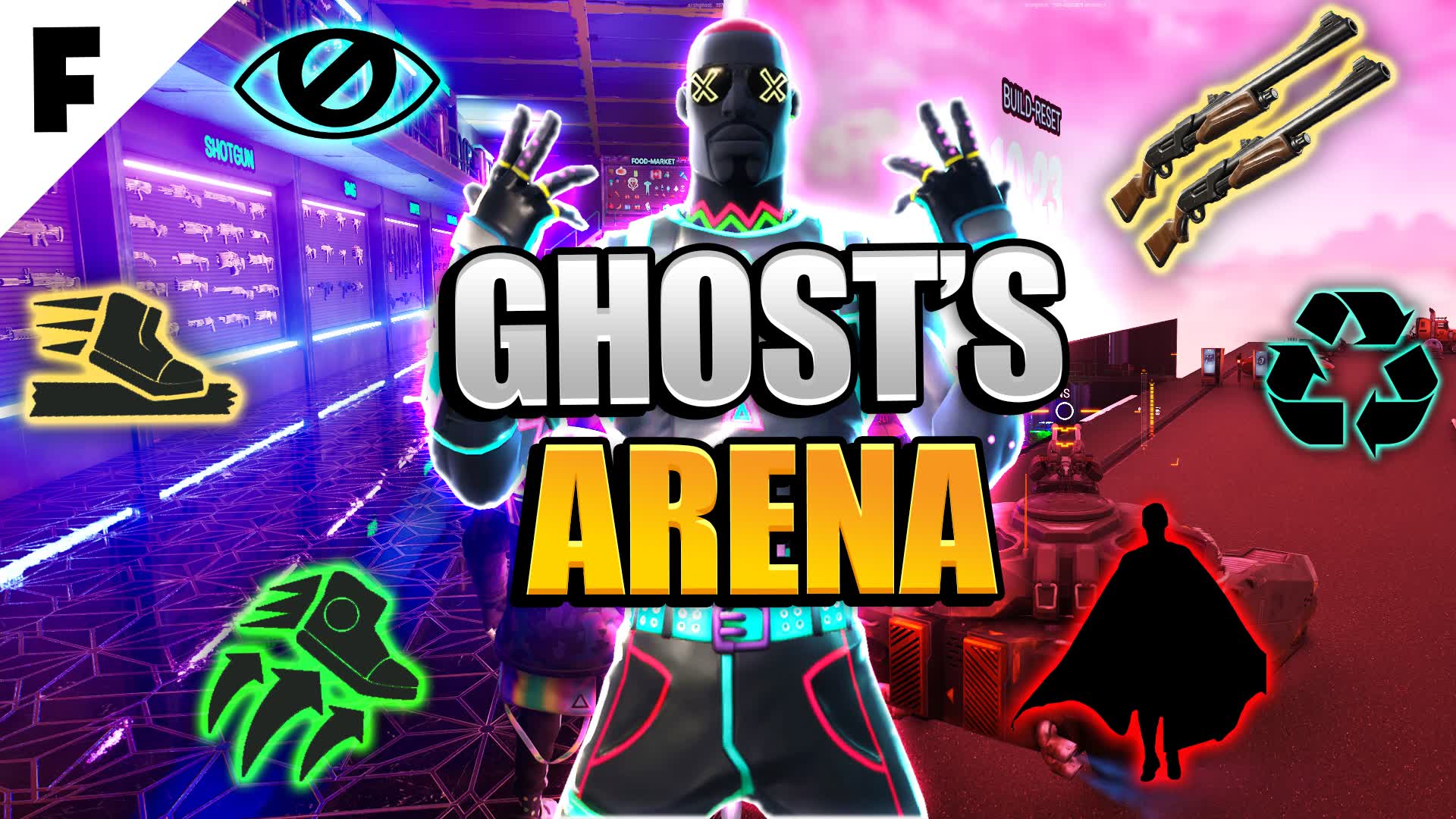🔫GHOSTS ARENA🚗 (FFA) [ arsh_ghost ] – Fortnite Creative Map Code