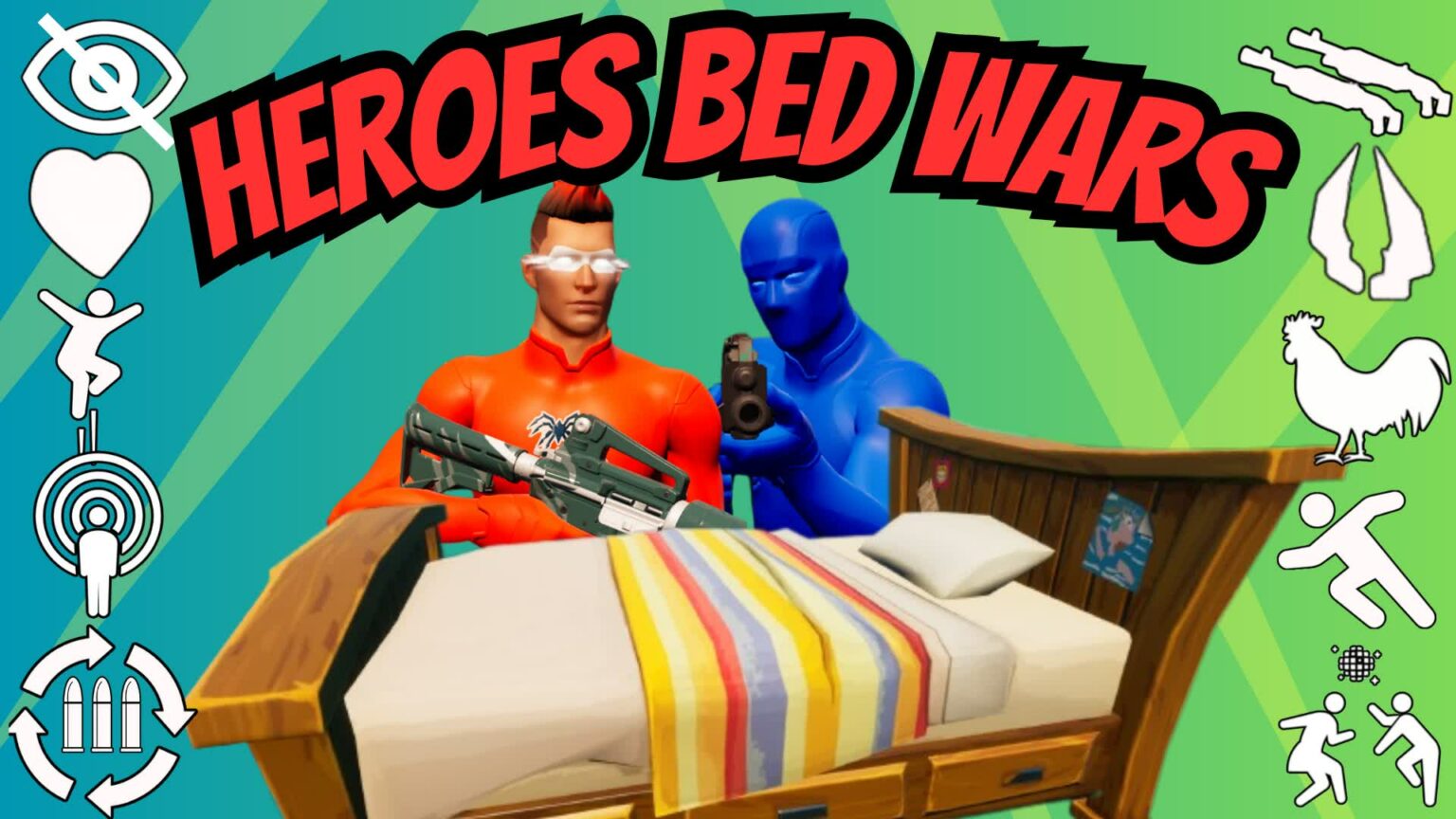 🦸HEROES BED WARS🛏DUO 🛏 [ ab01 ] – Fortnite Creative Map Code