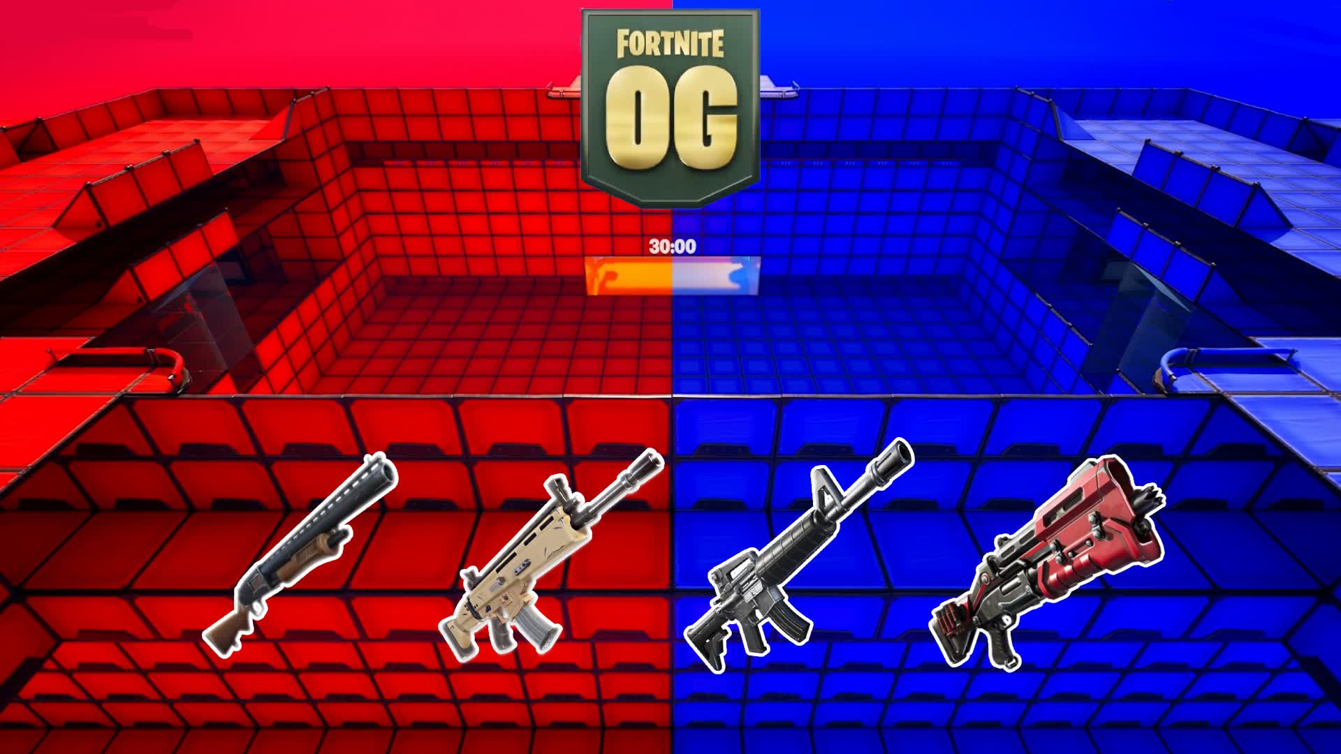 ALL OG GUNS RED VS BLUE [ tctekk ] – Fortnite Creative Map Code