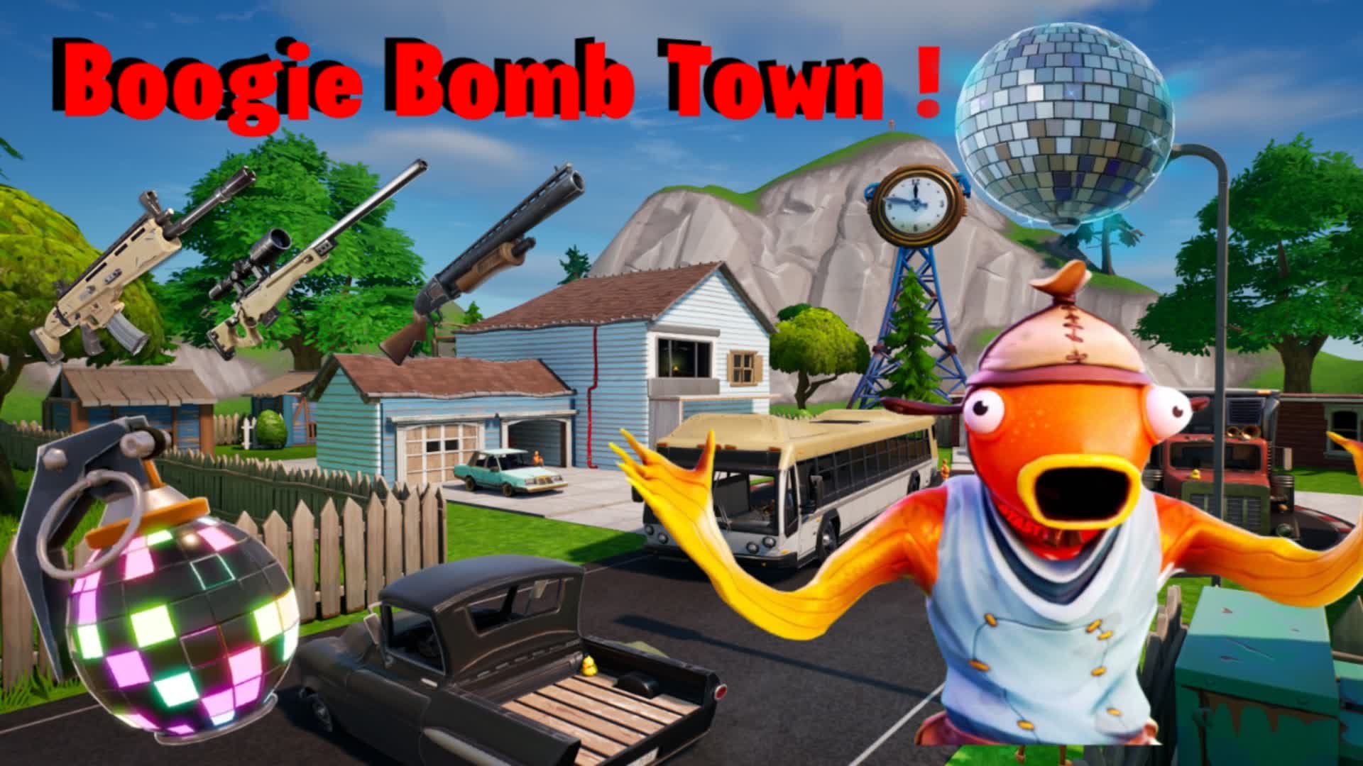 Boogie Bomb Town Gun Game [ ormy ] – Fortnite Creative Map Code