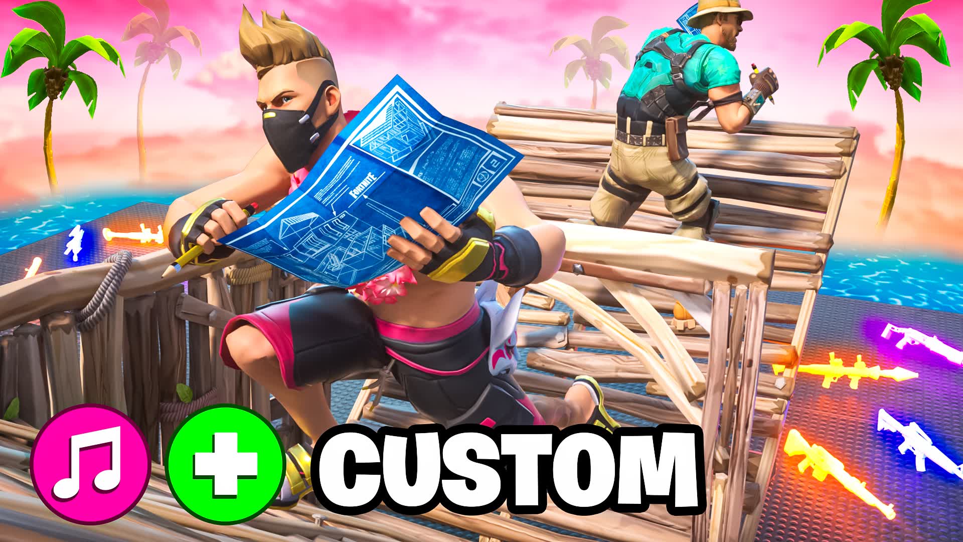 高性能 1v1 Tropical🏝️ [ xdamineq ] – Fortnite Creative Map Code