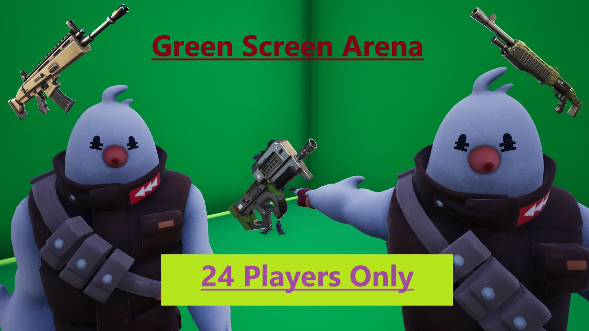 Green Screen Arena (all weapons) [ dotmeme ] – Fortnite Creative Map Code
