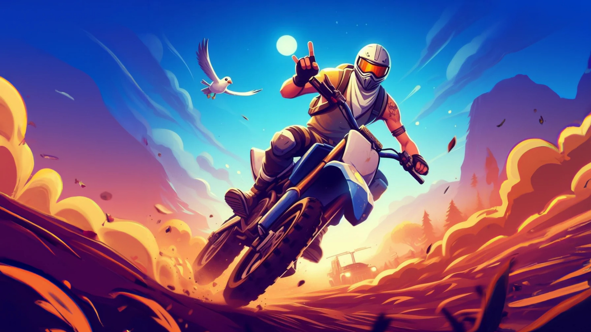 Jonesy on a dirt bike [ Atomic-san ] – Fortnite Creative Map Code