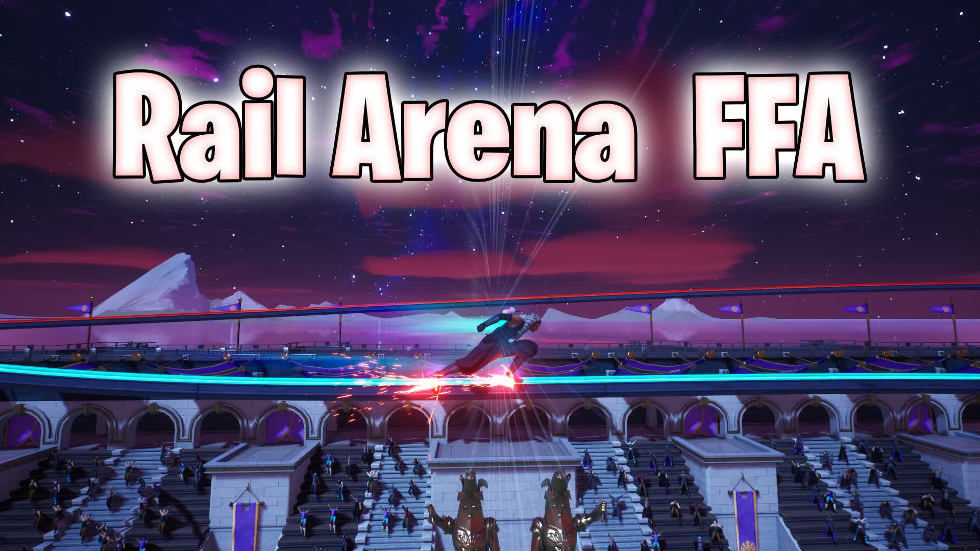 Rail Arena FFA [ tasty_snak ] – Fortnite Creative Map Code