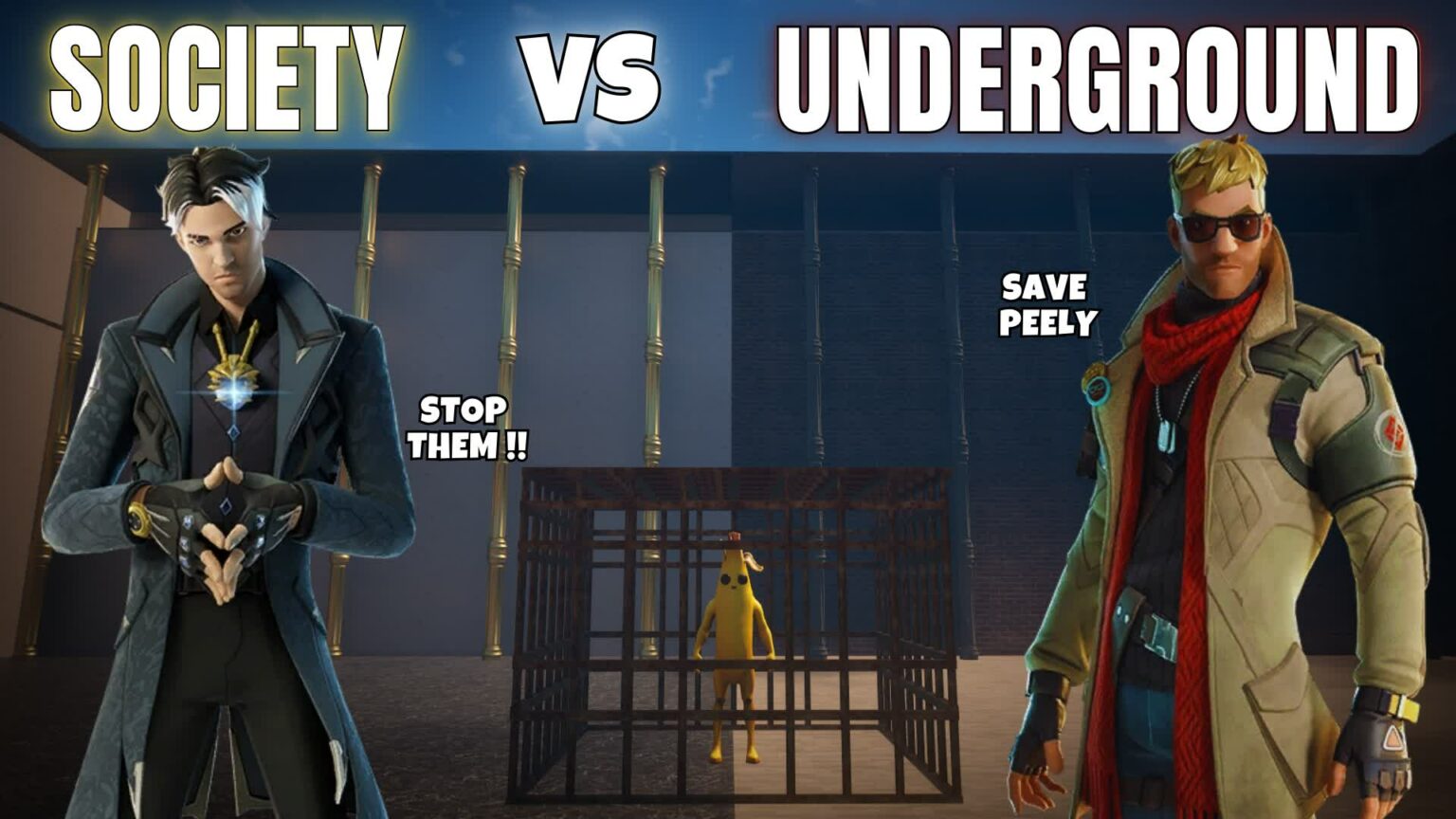 SOCIETY VS UNDERGROUND 🔴🔵 [ srioz ] – Fortnite Creative Map Code