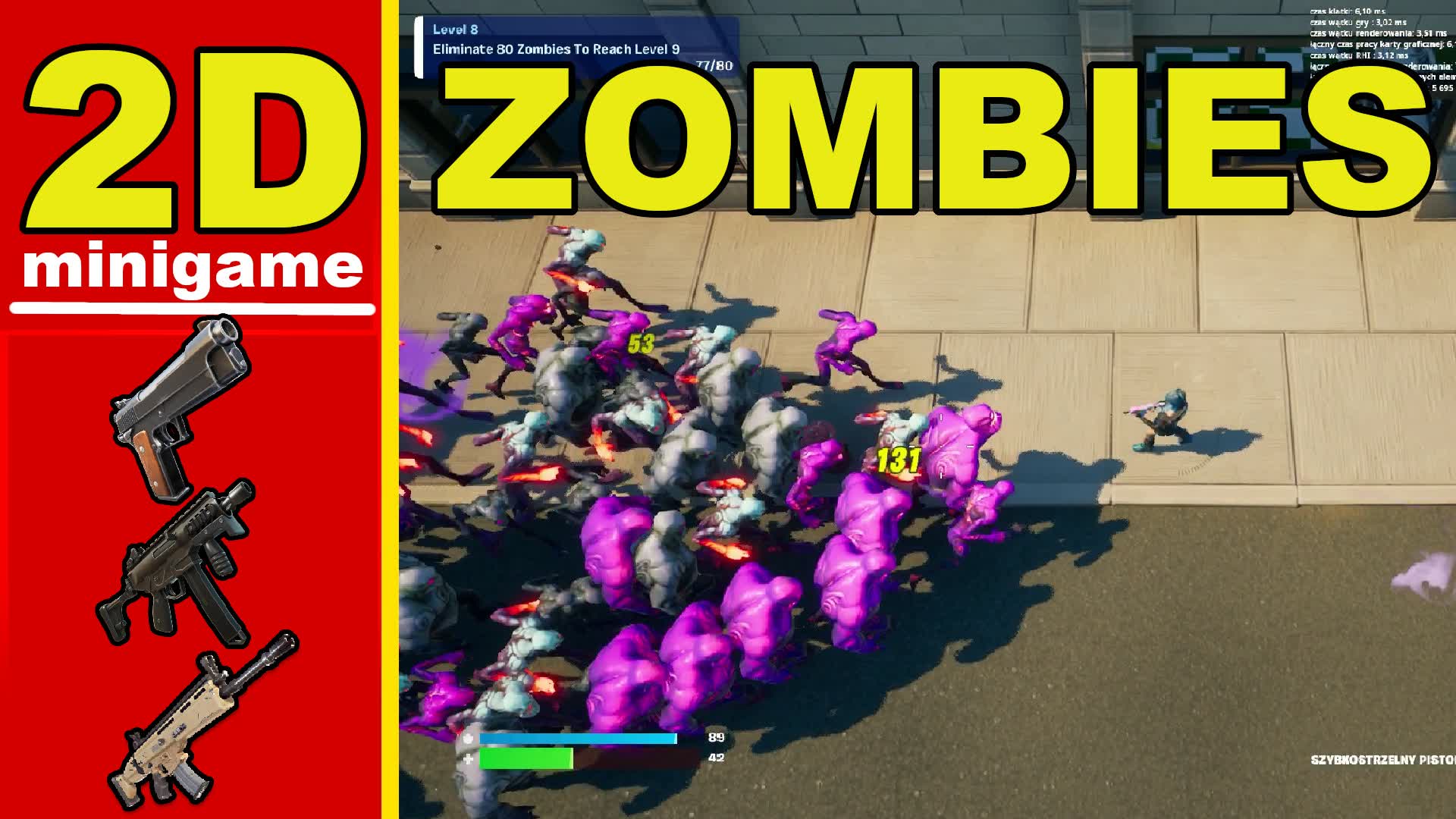Zombies 2D in Titled Tower [ axvezer ] – Fortnite Creative Map Code