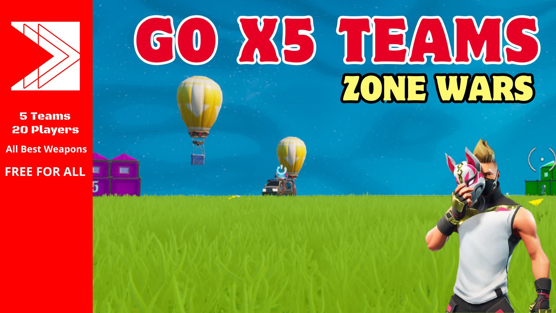GO X5 TEAMS Zone Wars 👑 [ alleetv ] – Fortnite Creative Map Code